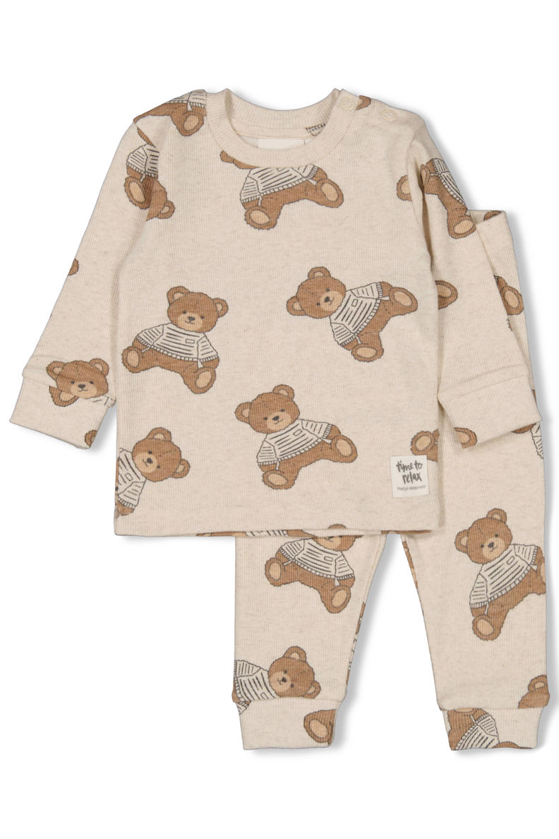 Feetje Premium Sleepwear - Teddy Bear pyjama ecru/bruin | wehkamp