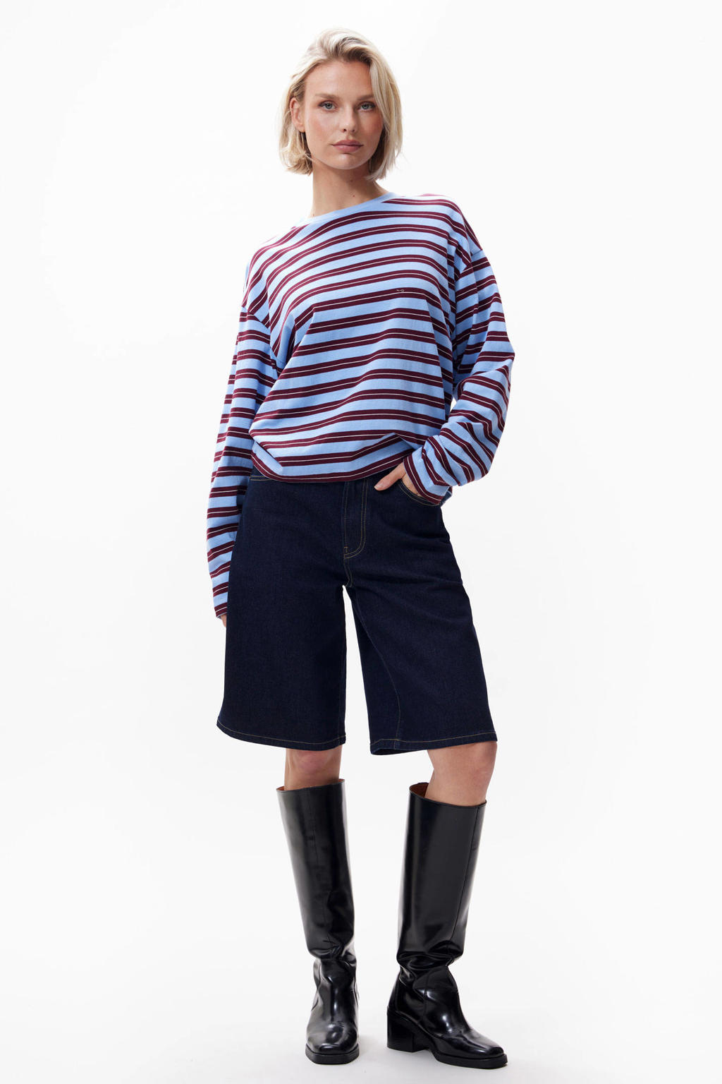 Catwalk Junkie top gestreept blauw/bruin | wehkamp
