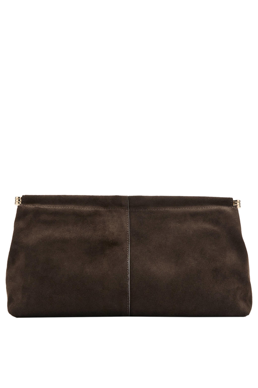Mango suede clutch donkerbruin | wehkamp