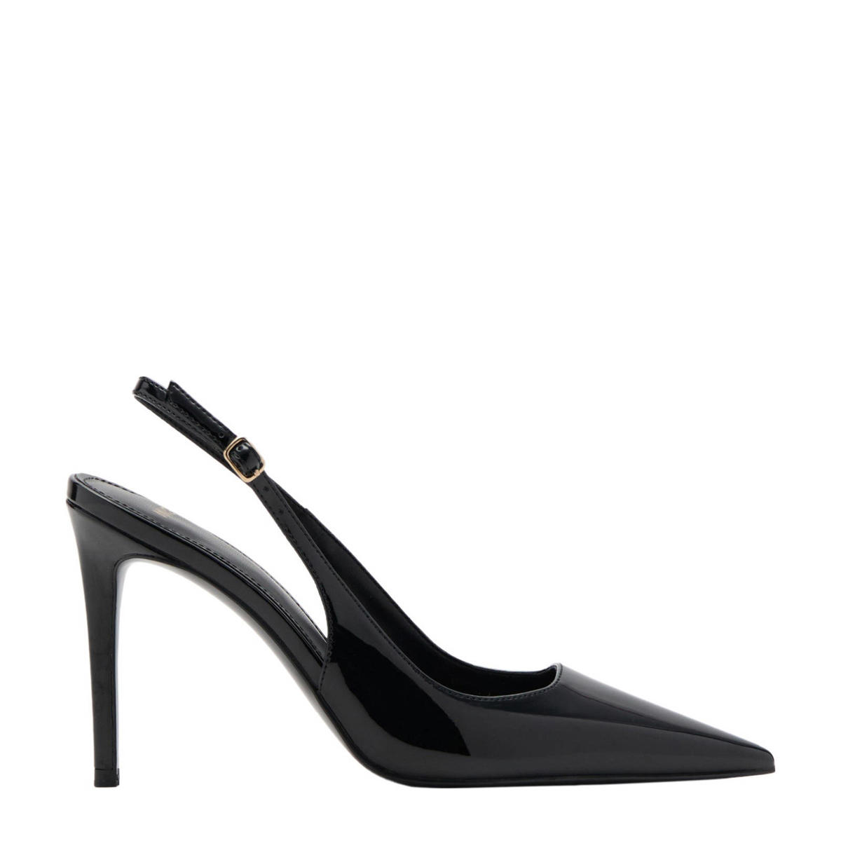 Mango lak slingback pumps zwart | wehkamp