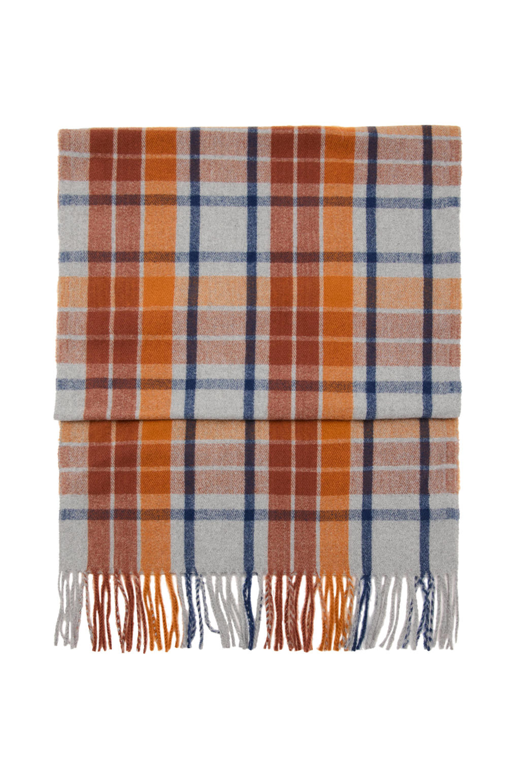Mango geruite sjaal oranje/blauw | wehkamp