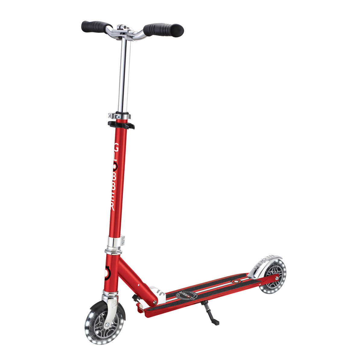 Globber Flow Element Lights Chrome Red vouwstep | wehkamp