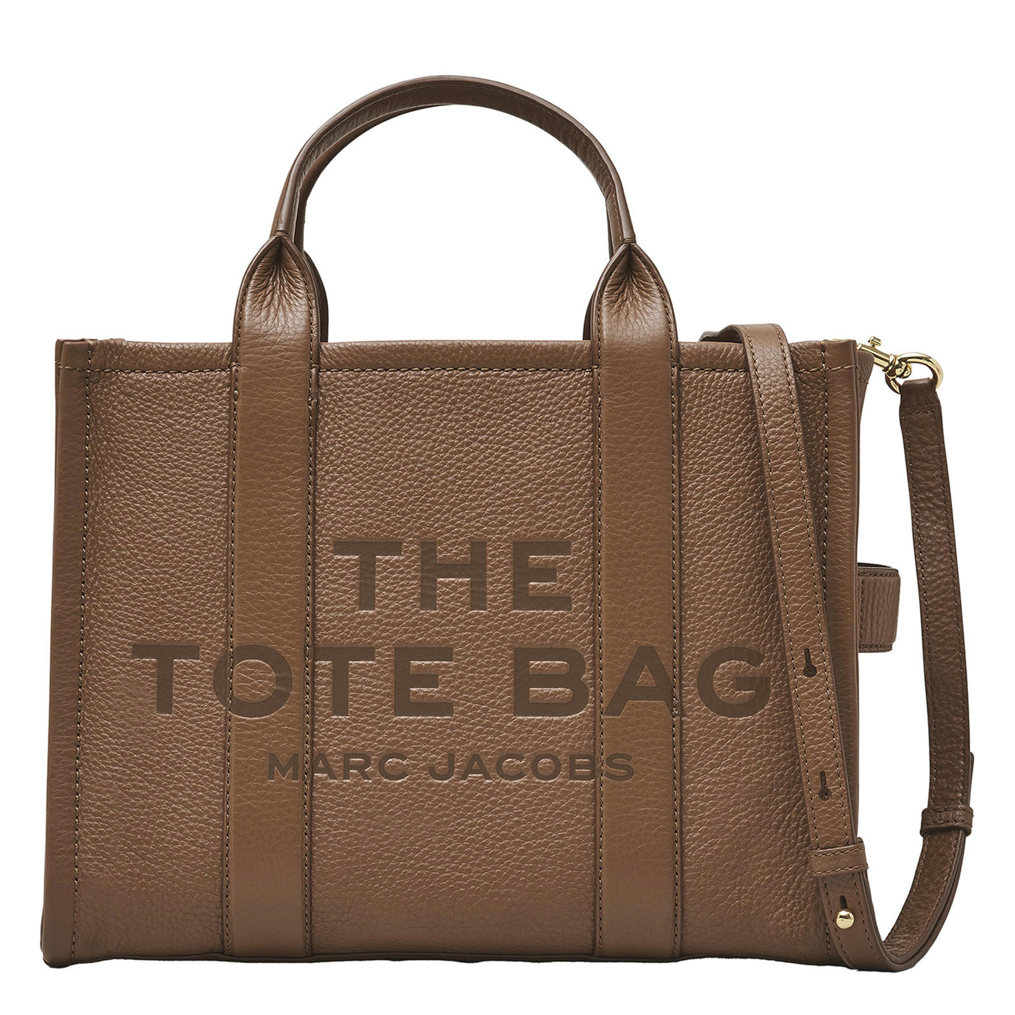 Marc Jacobs leren handtas The Medium Tote cognac | wehkamp