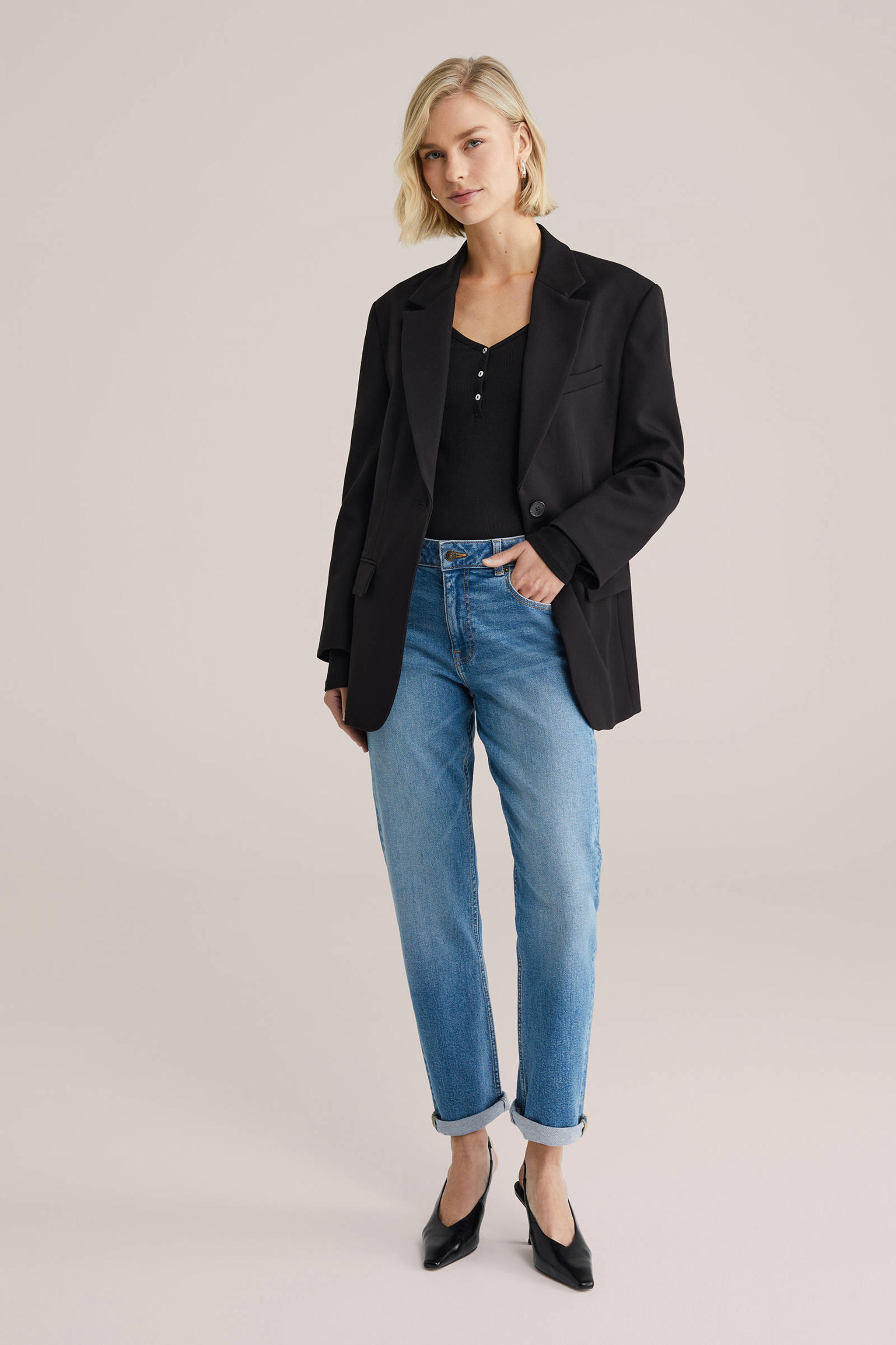 WE Fashion Blue Ridge boyfriend jeans medium blue denim | wehkamp