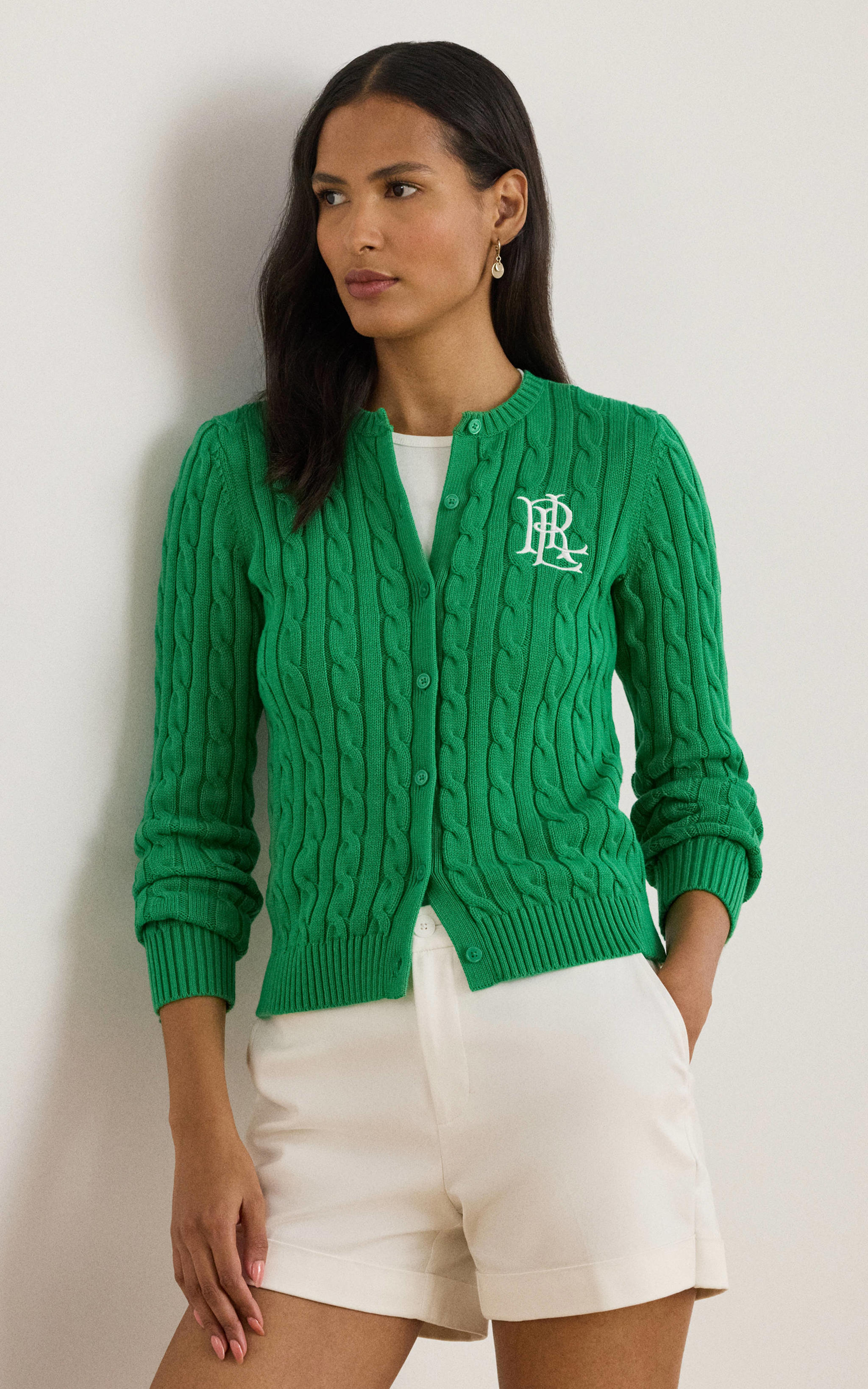 Lauren Ralph Lauren gebreid vest groen | wehkamp