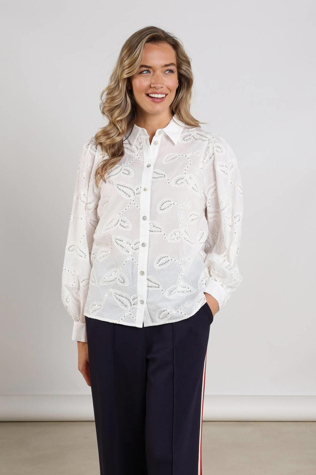 NUKUS blouse ecru met pailletten | wehkamp