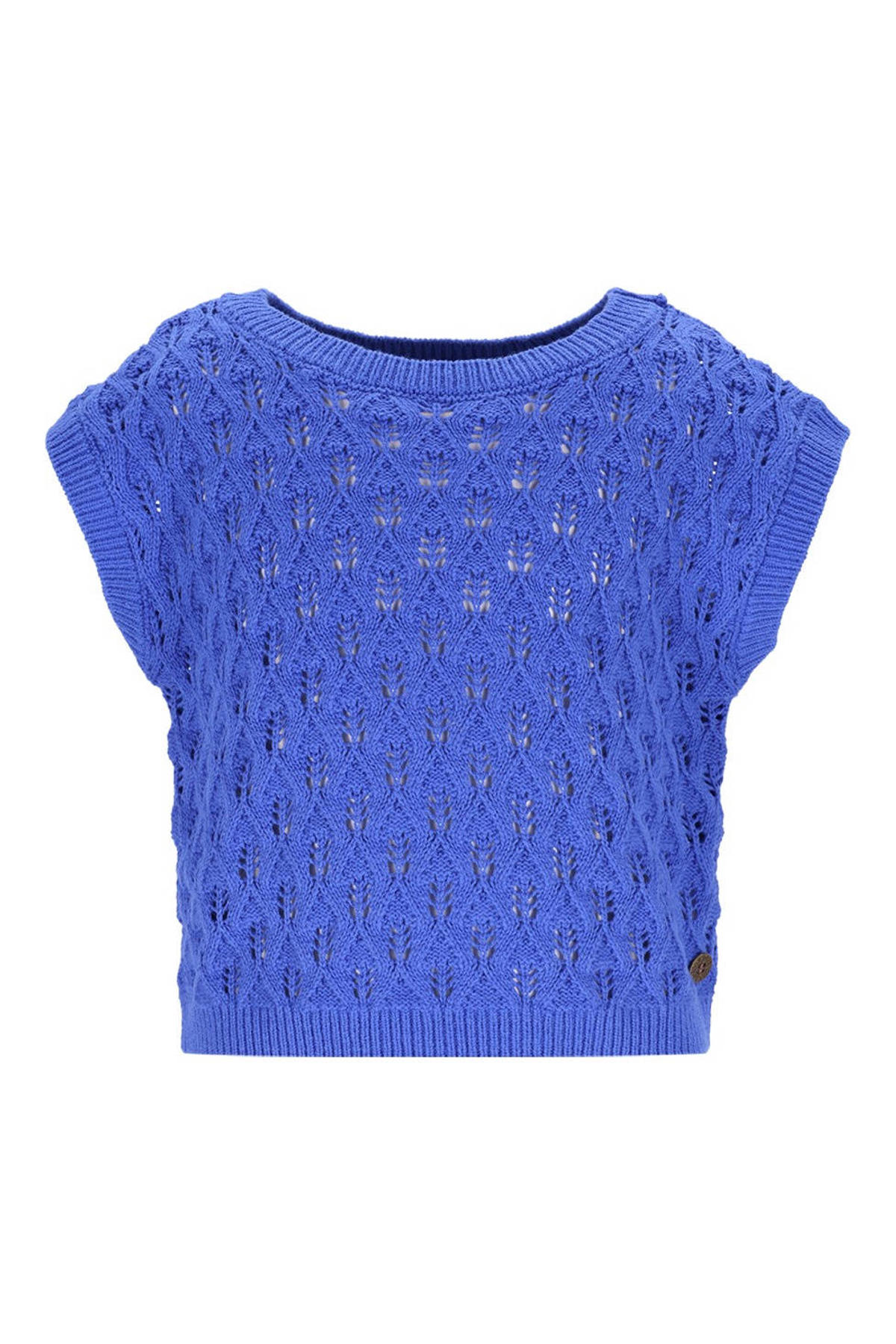 Like Flo top blauw grof gebreid | wehkamp