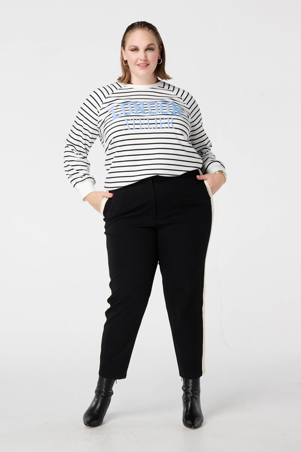 MS Mode gestreepte sweater wit | wehkamp