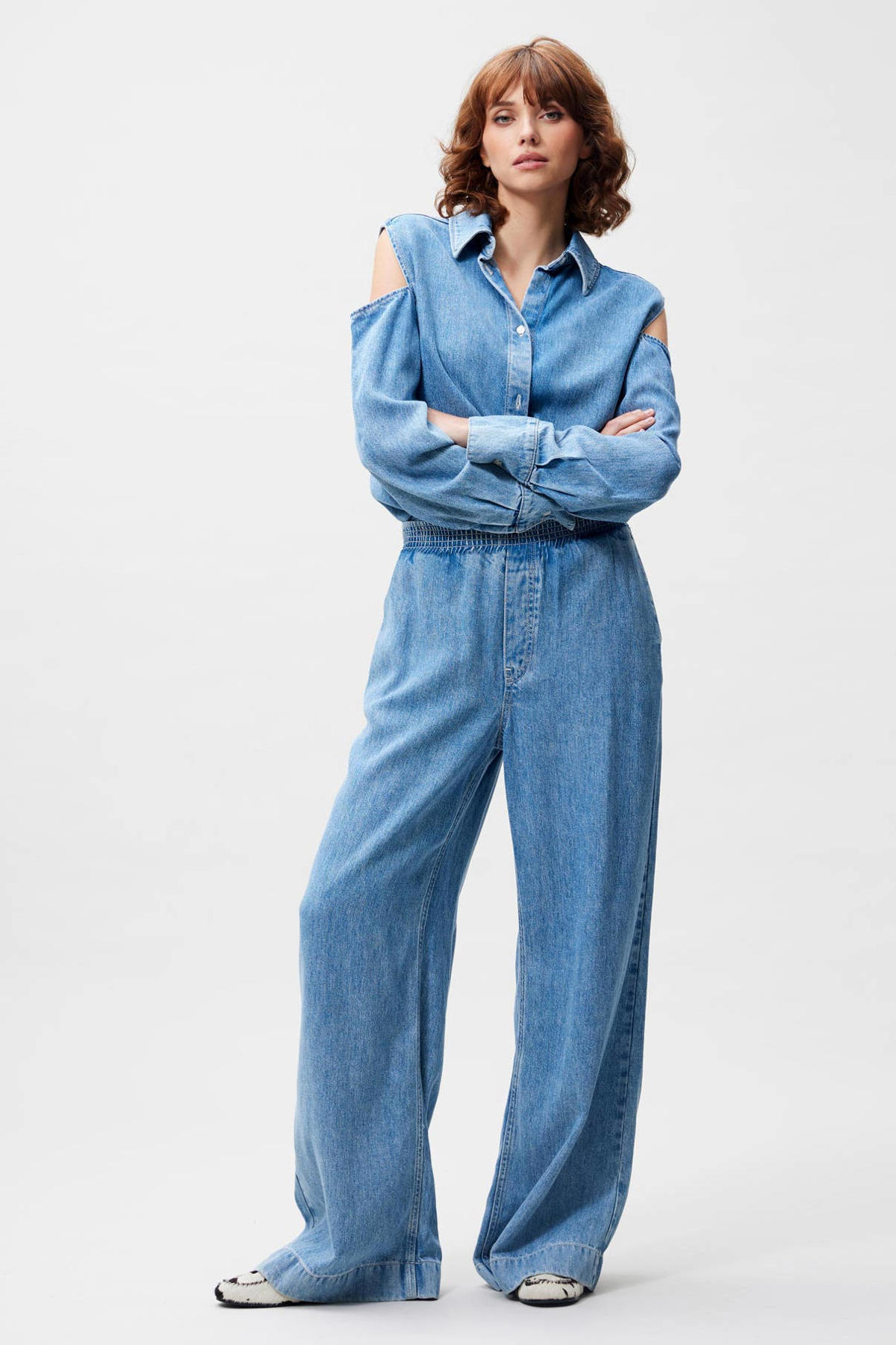 Catwalk Junkie denim wide leg high waist broek | wehkamp