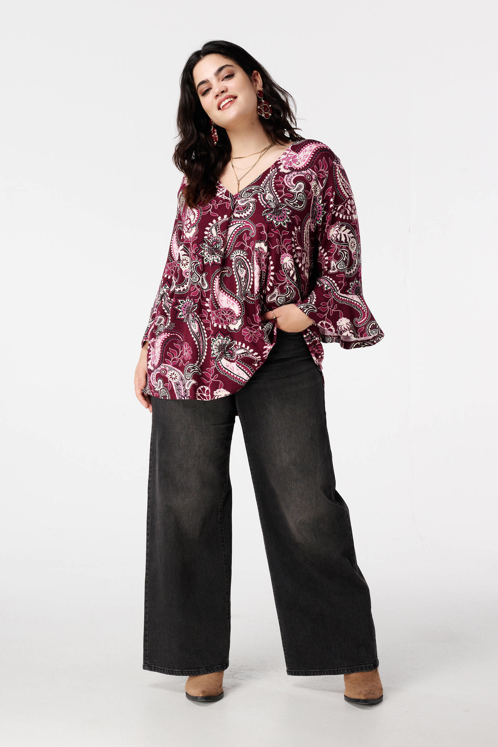 MS Mode top met paisley print donkerrood | wehkamp