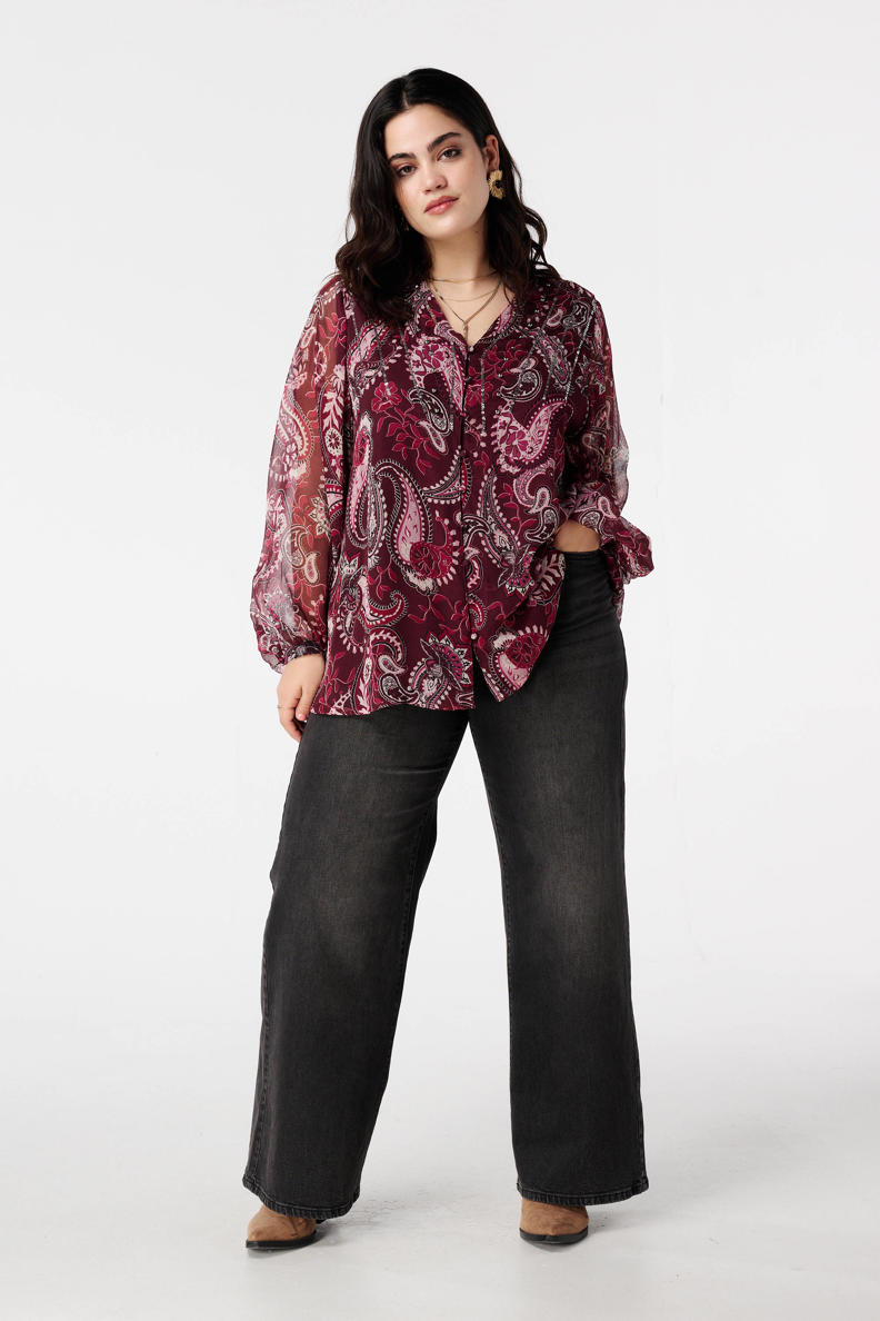 MS Mode blouse met paisley print donkerrood | wehkamp