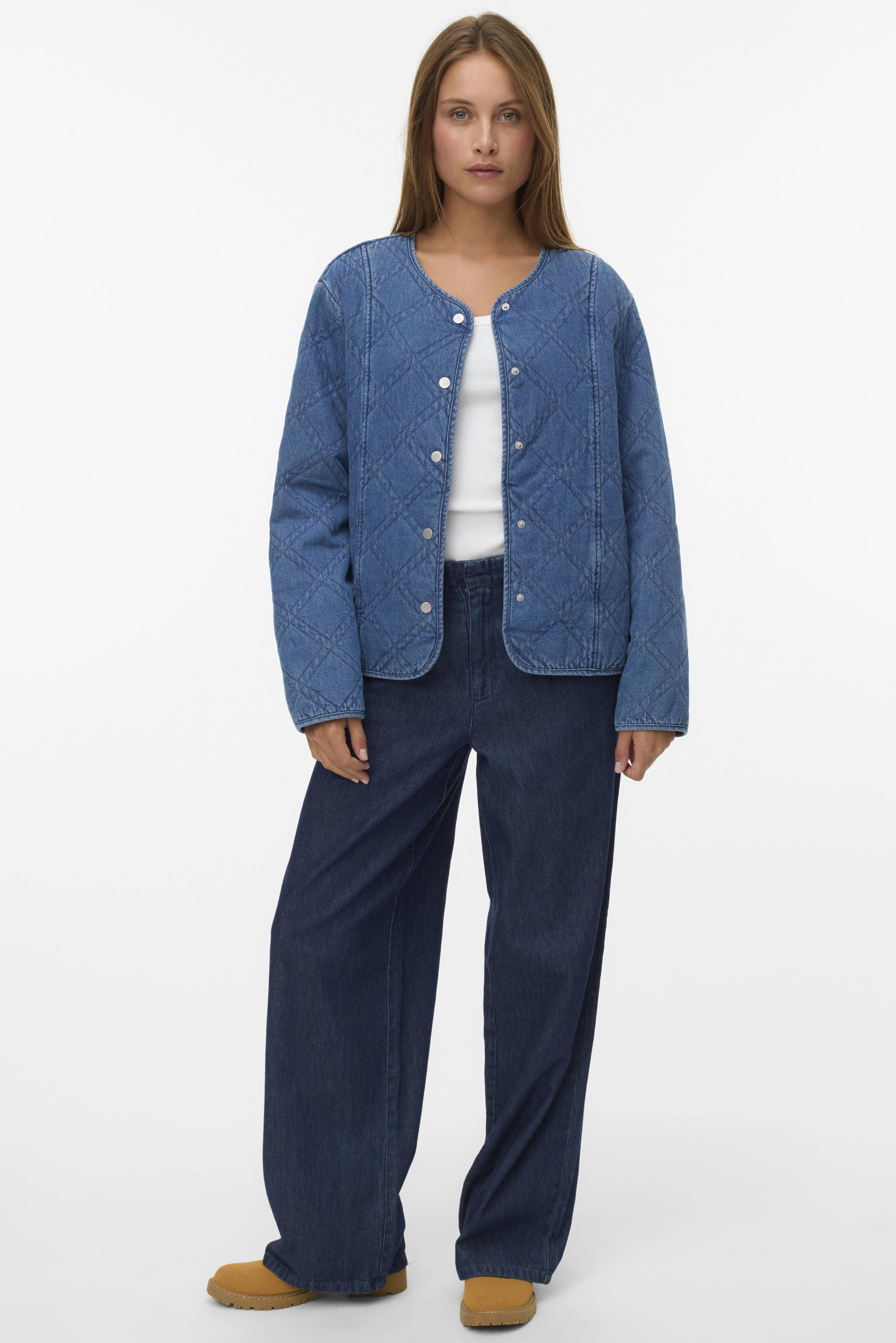 VERO MODA bomberjack medium blue denim | wehkamp