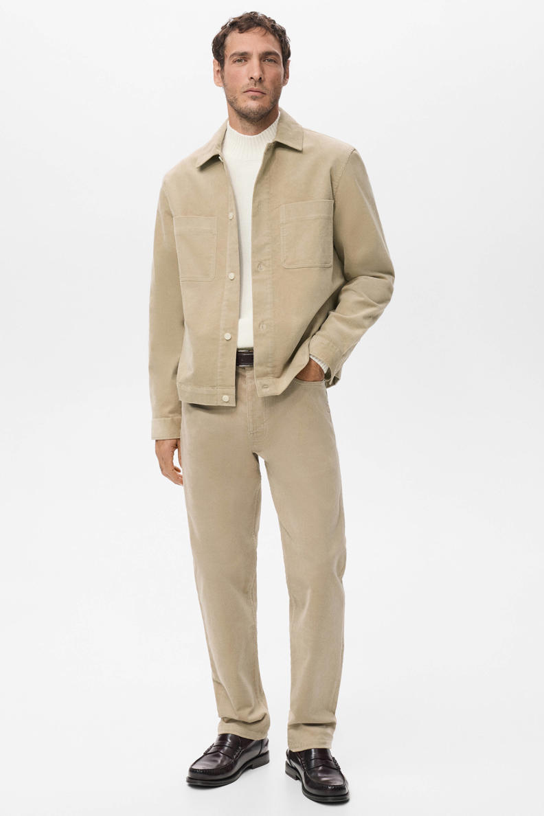 Mango Man corduroy regular casual broek lichtbruin | wehkamp