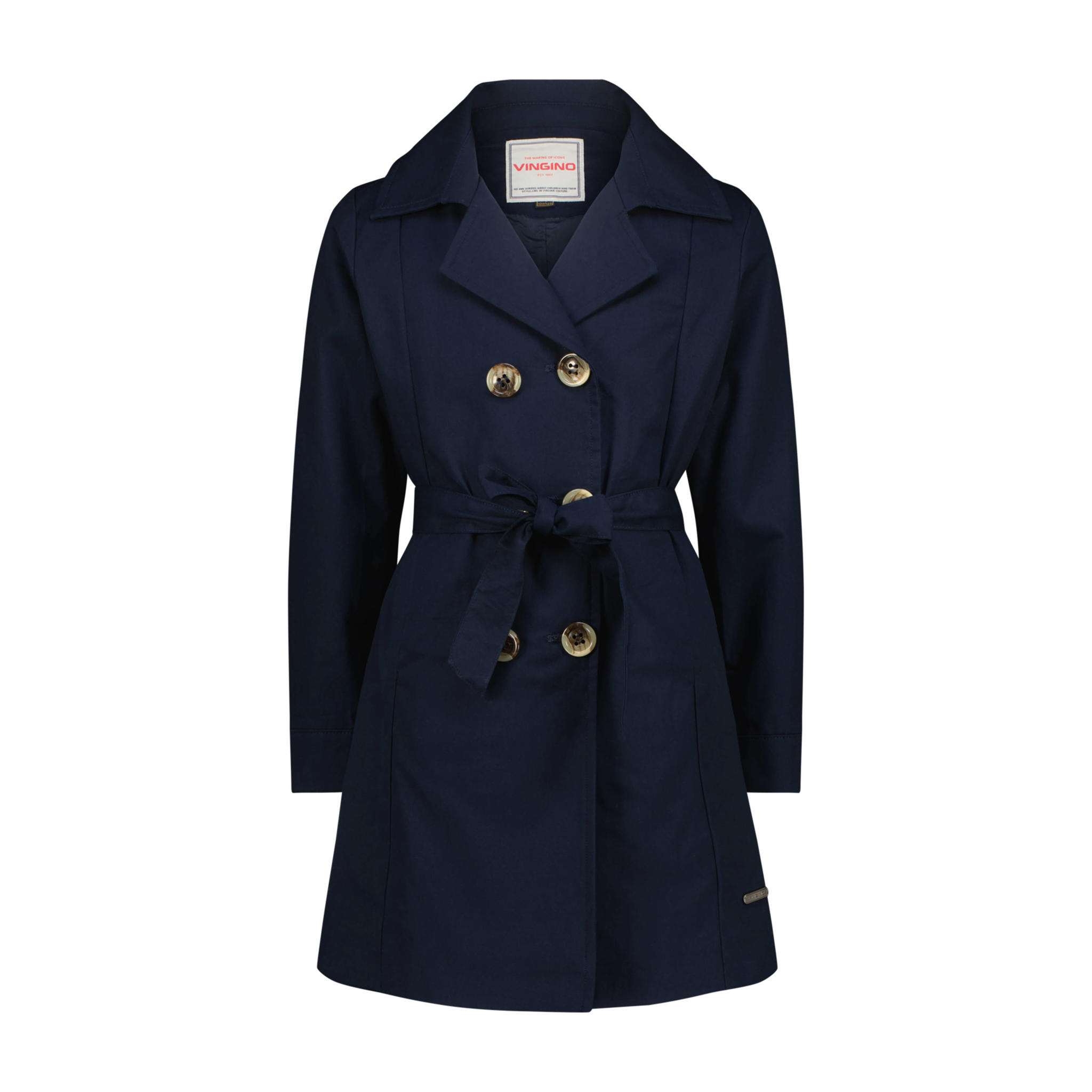 Vingino trenchcoat donkerblauw | wehkamp