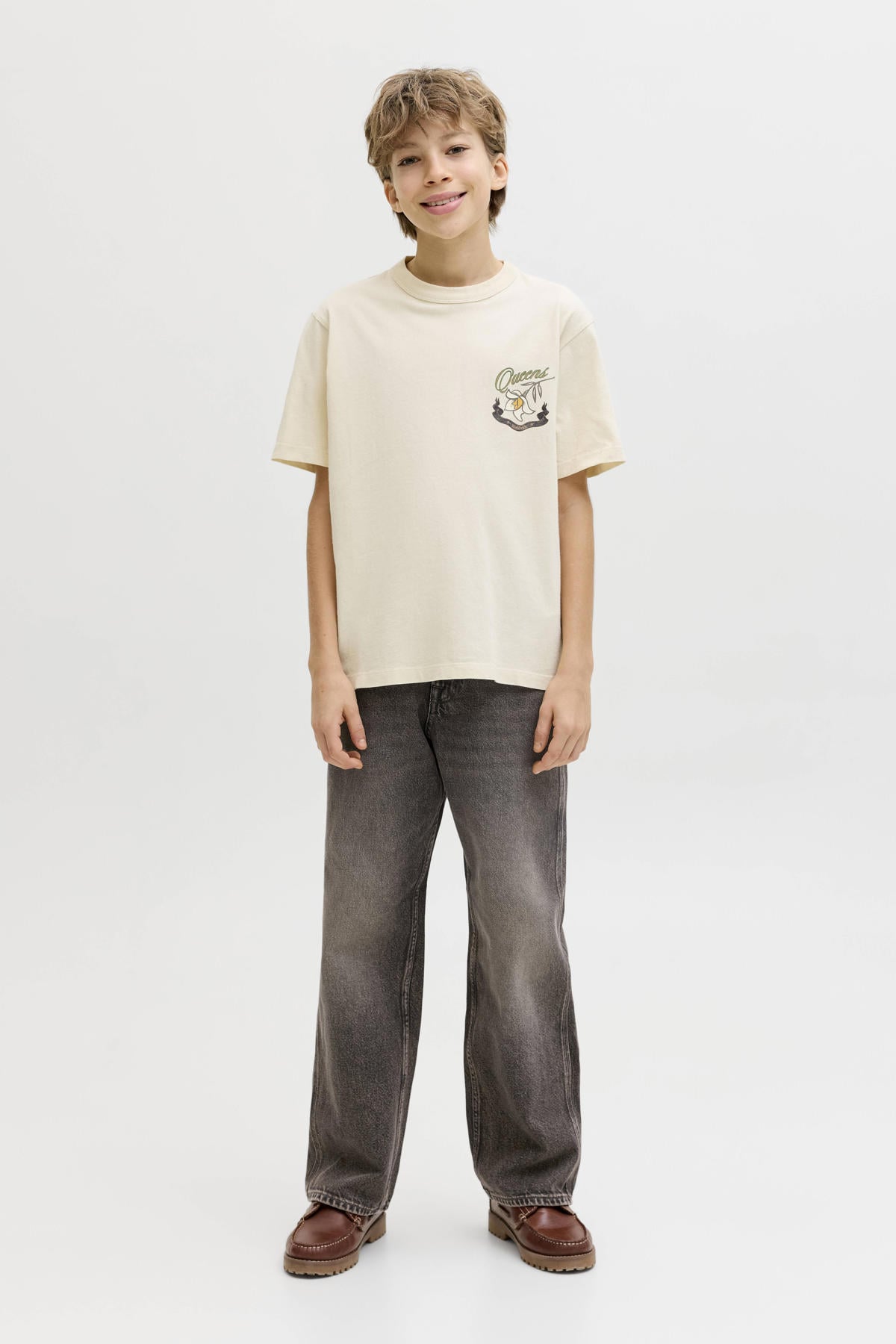 JACK & JONES JUNIOR JJIALEX JJNORREBRO high waist baggy jeans black ...