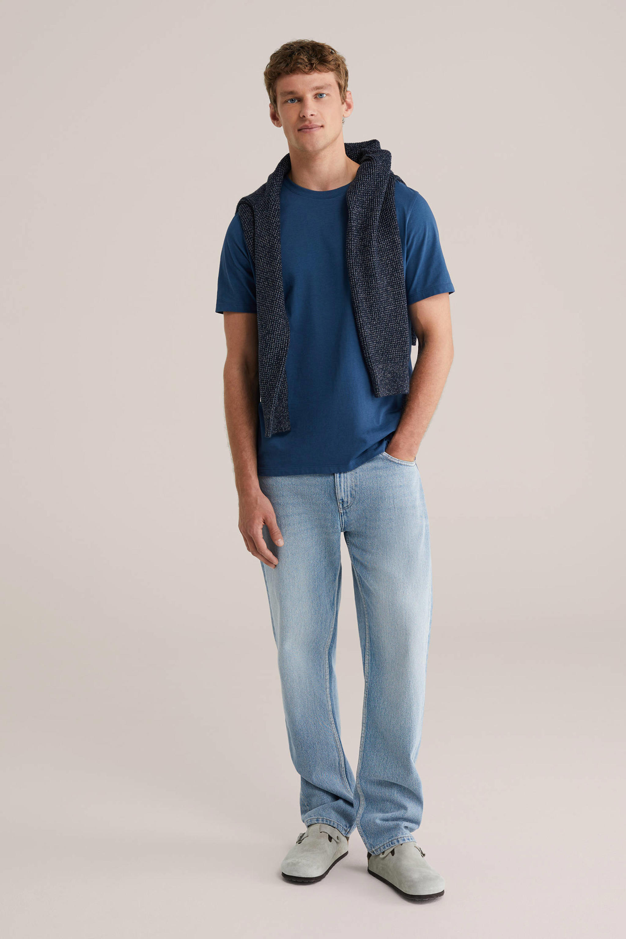 WE Fashion regular T-shirt blauw | wehkamp
