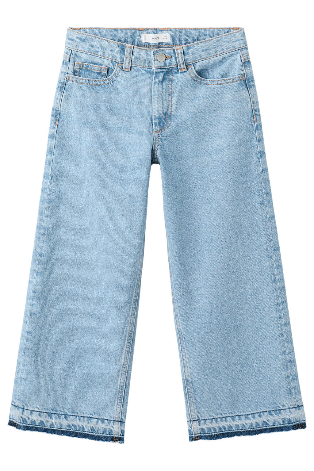 Mango Kids wide leg jeans medium blue denim | wehkamp