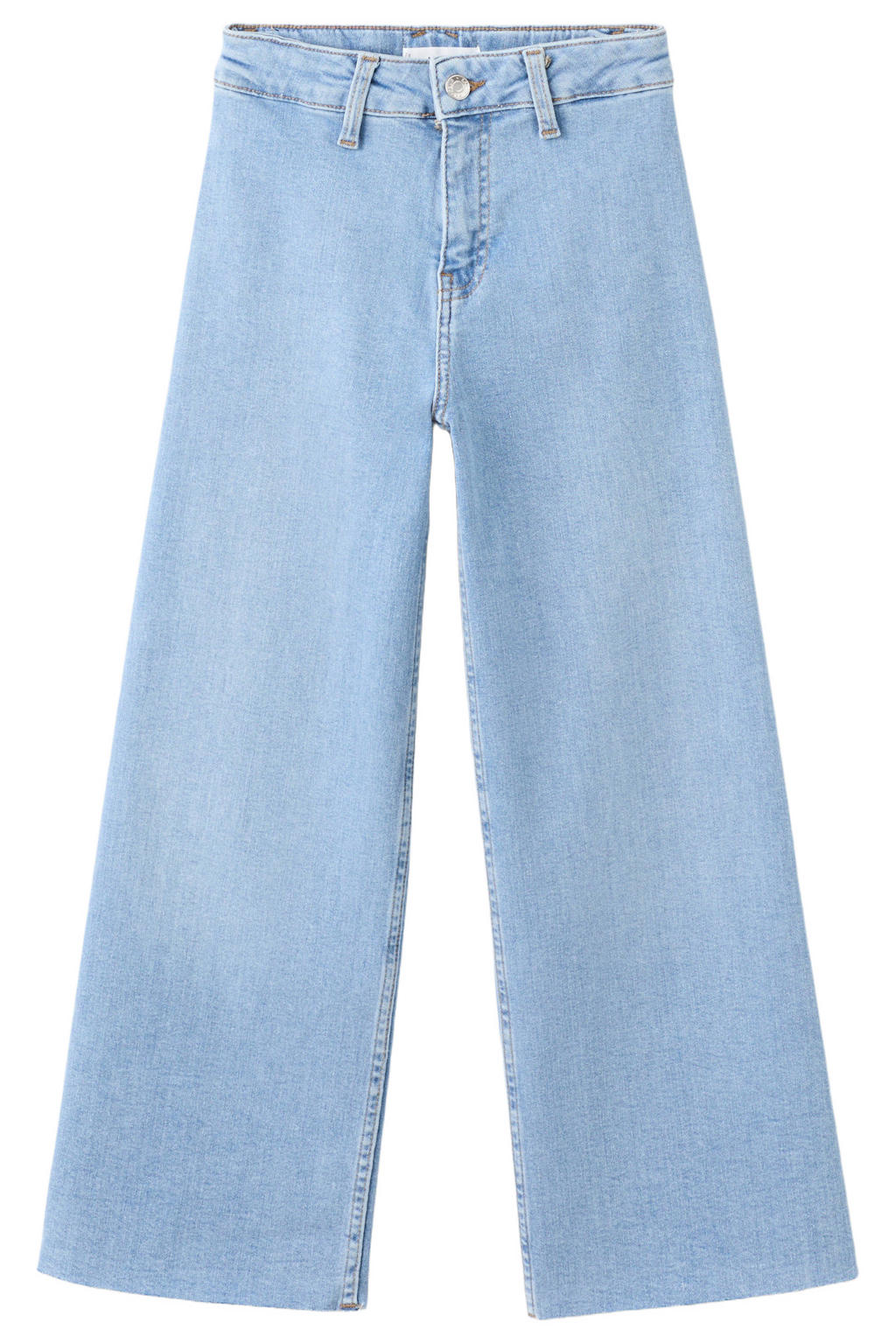 Mango Kids high waist wide leg jeans medium blue denim | wehkamp