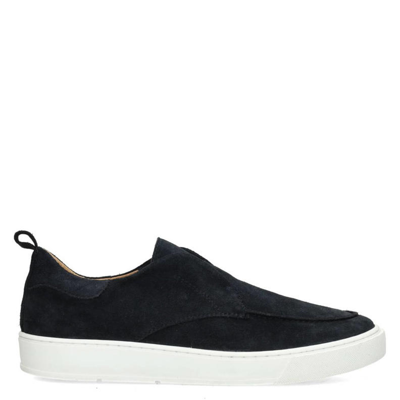 PS Poelman Gregory suède loafers donkerblauw | wehkamp