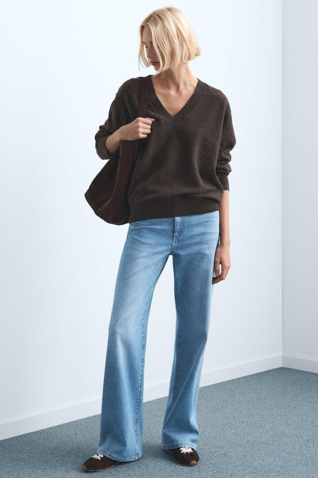 Mango high waist flared jeans medium blue denim | wehkamp