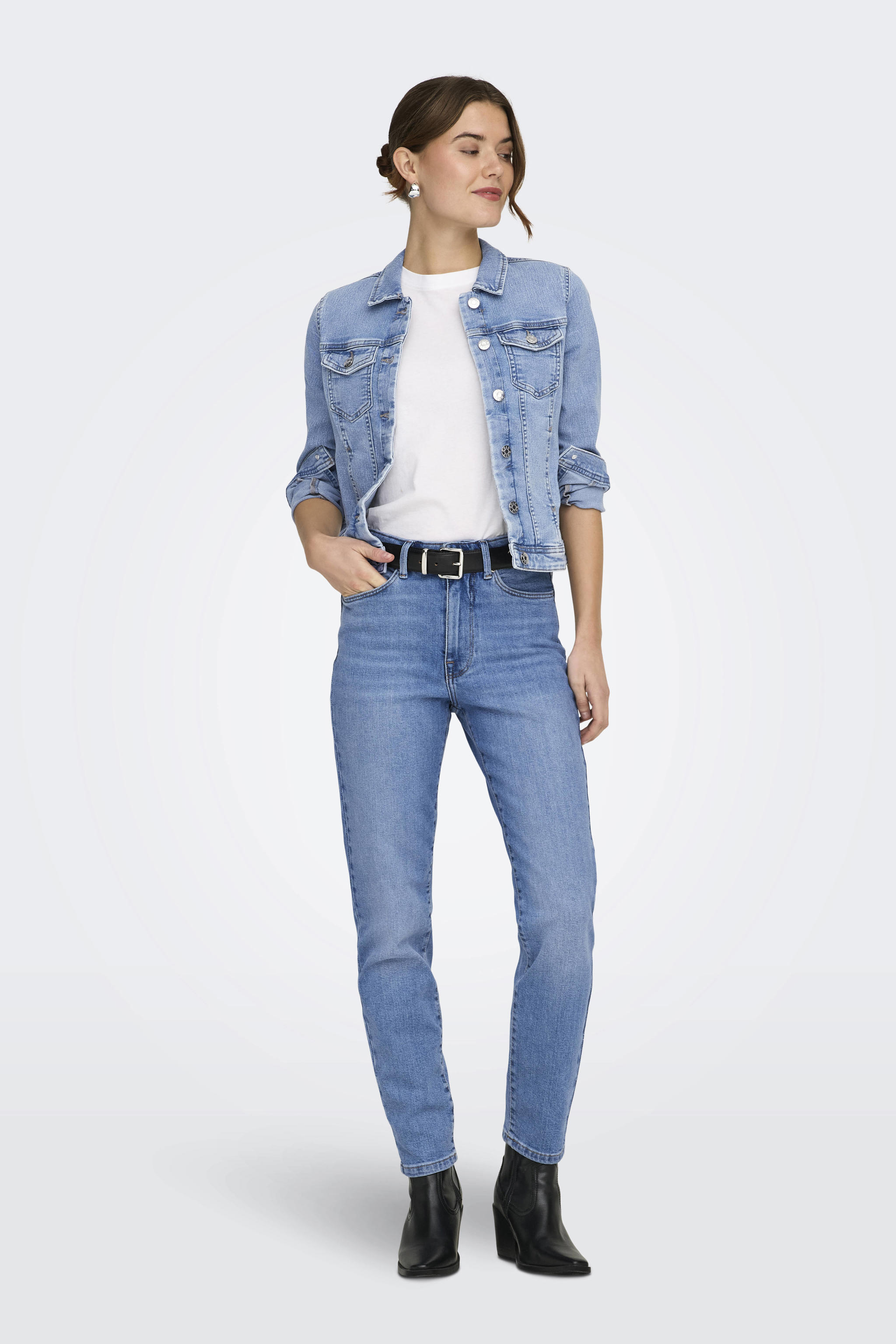 ONLY denim spijkerjas light blue denim | wehkamp