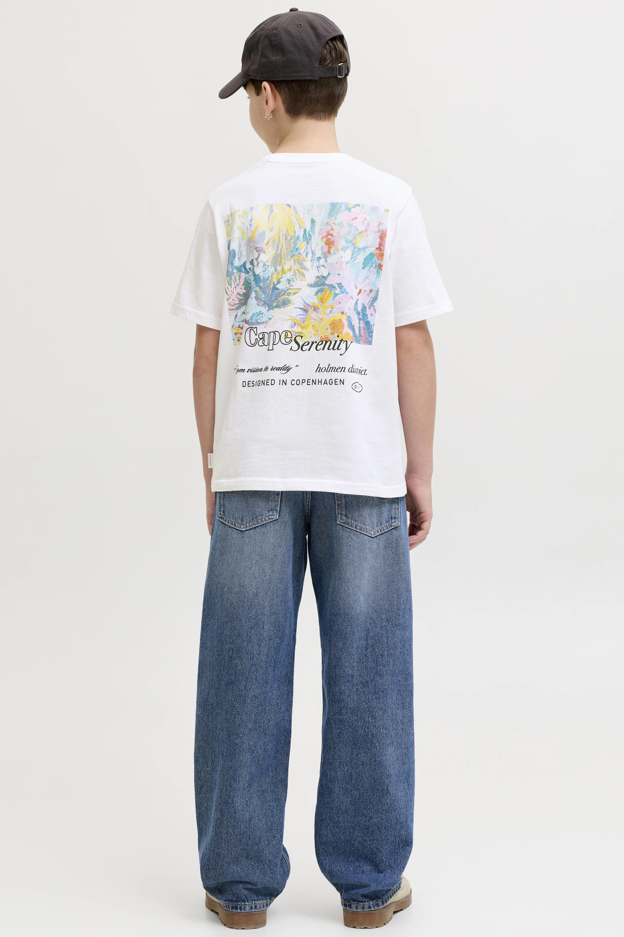 JACK & JONES JUNIOR T-shirt met backprint wit | wehkamp
