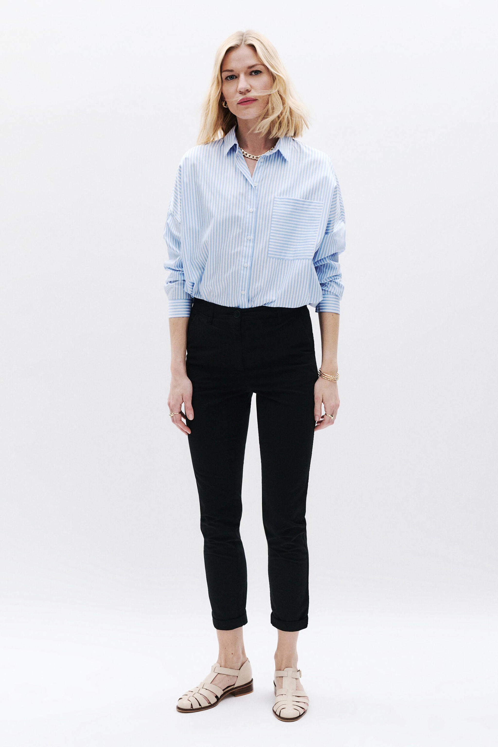 Caroll straight regular waist chino zwart | wehkamp