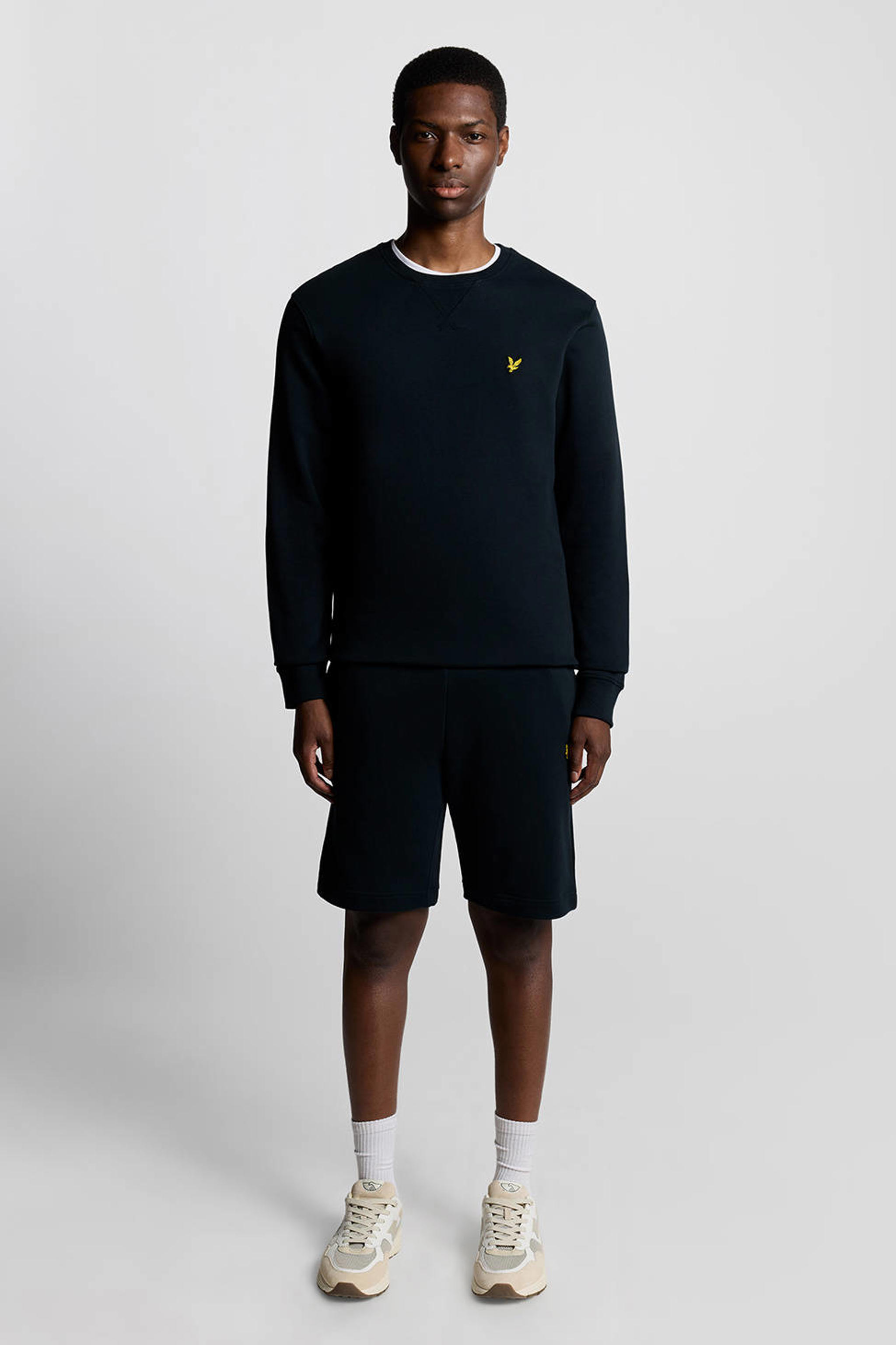 Lyle & Scott regular sweatshort donkerblauw | wehkamp