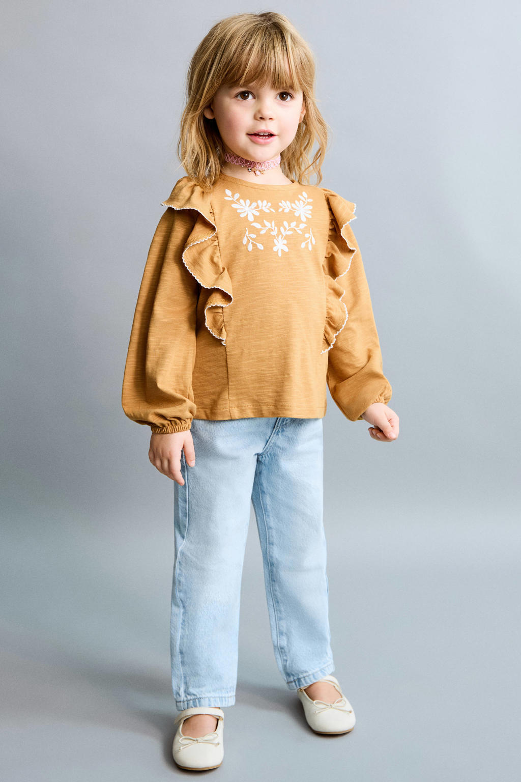Mango Kids barrel jeans light blue denim | wehkamp