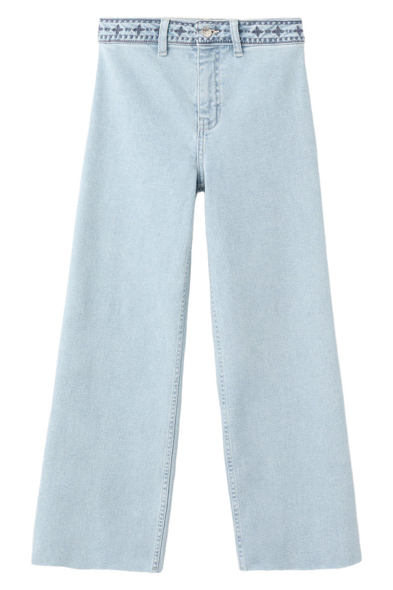 Mango Kids high waist wide leg jeans light blue denim | wehkamp