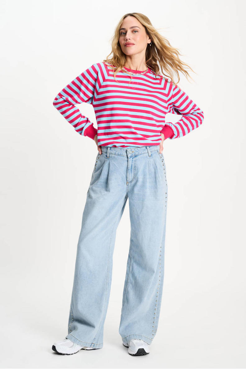 POM Amsterdam loose fit jeans light blue denim | wehkamp