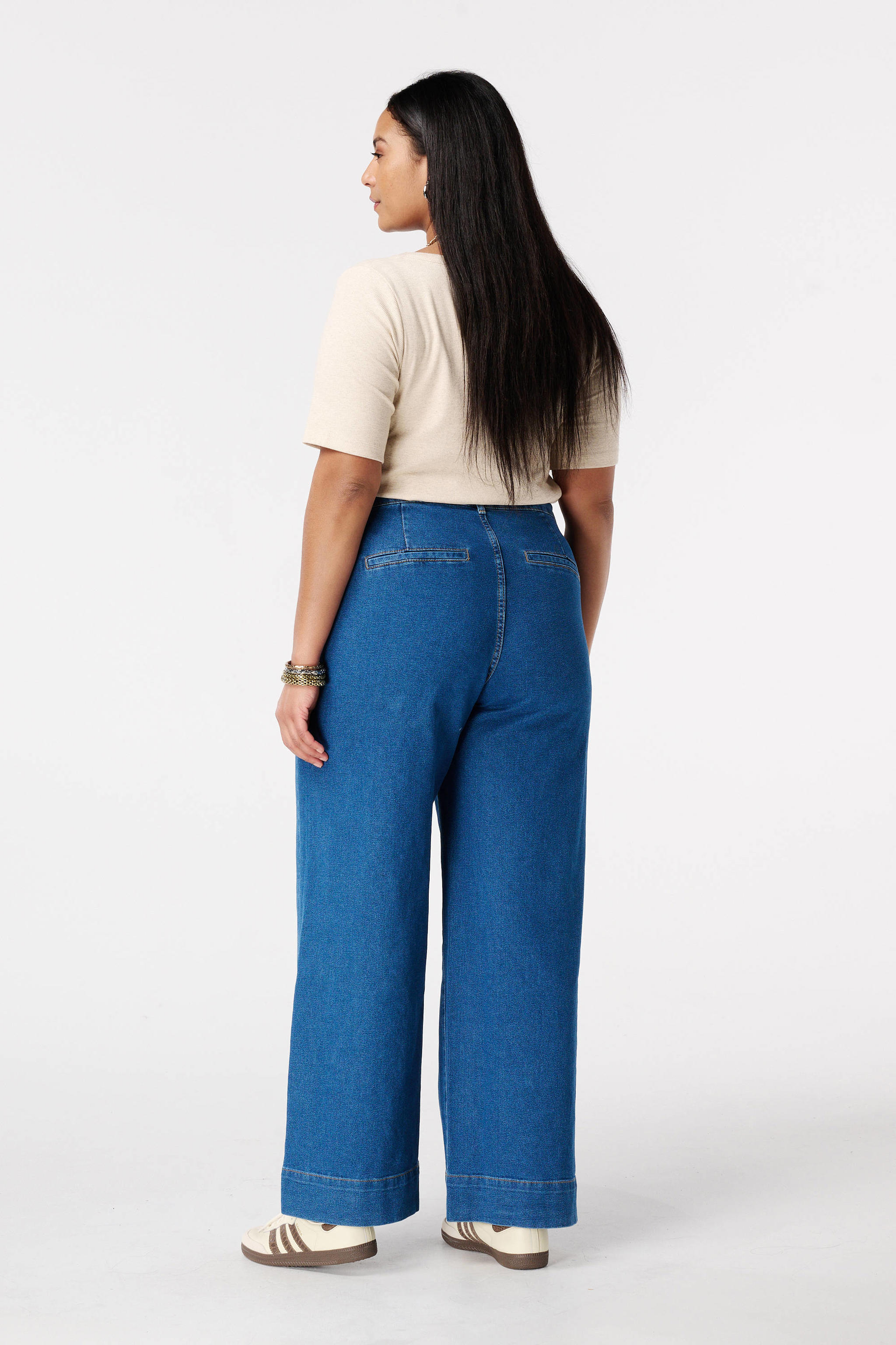 MS Mode high waist wide leg jeans medium blue denim | wehkamp