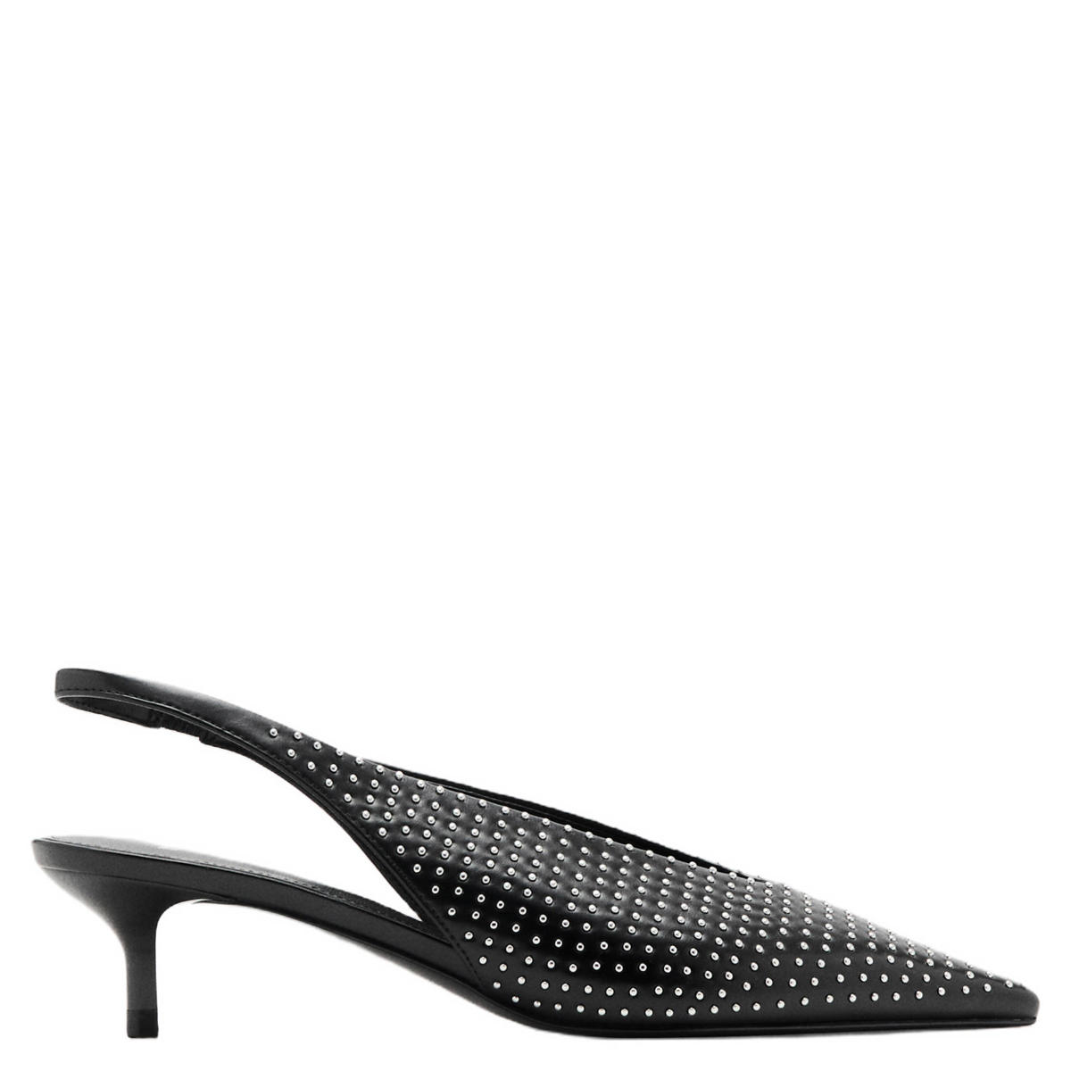 Mango slingback pumps met strass zwart | wehkamp