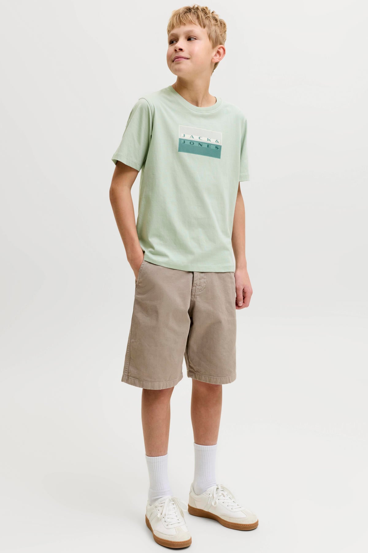 JACK & JONES JUNIOR T-shirt lichtgroen | wehkamp
