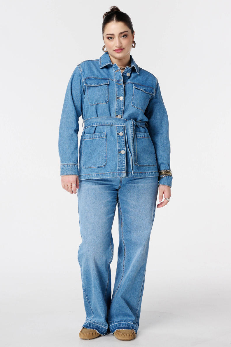 MS Mode denim spijkerjas medium blue denim | wehkamp