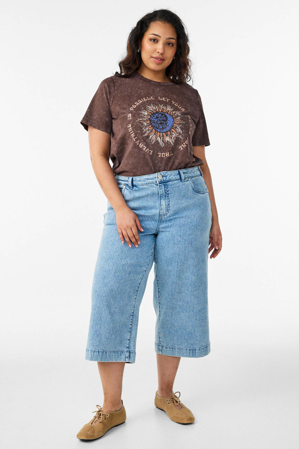 Zizzi T-shirt bruin kopen? | Morgen in huis | wehkamp