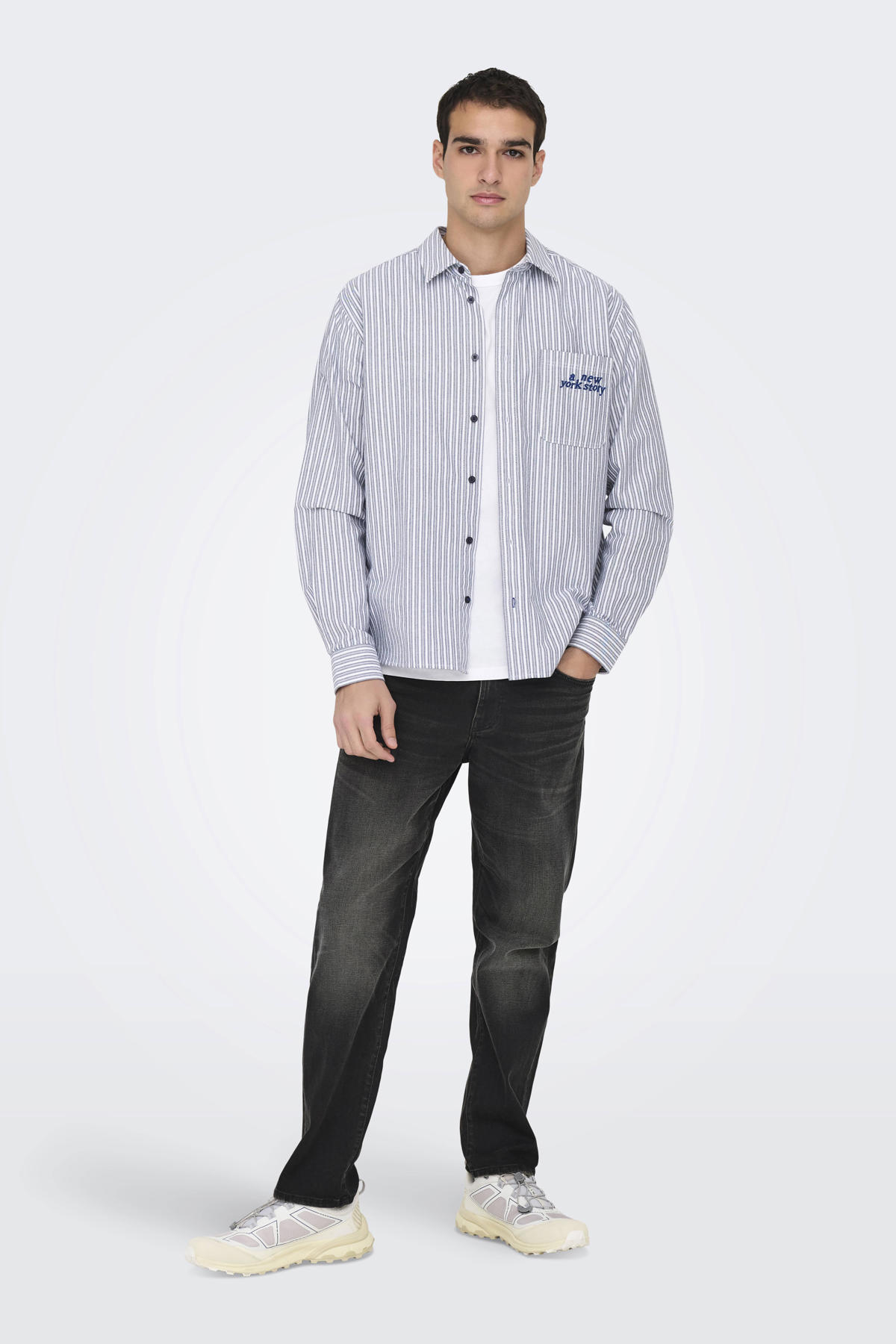 ONLY & SONS ONSWEFT regular fit jeans Dark Grey Denim | wehkamp