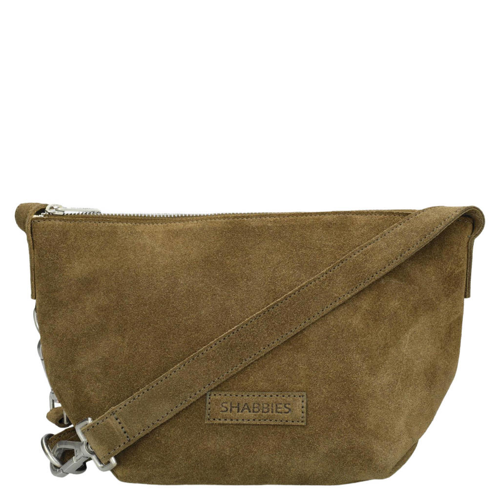 Shabbies Amsterdam suede crossbody tas Esra bruin | wehkamp