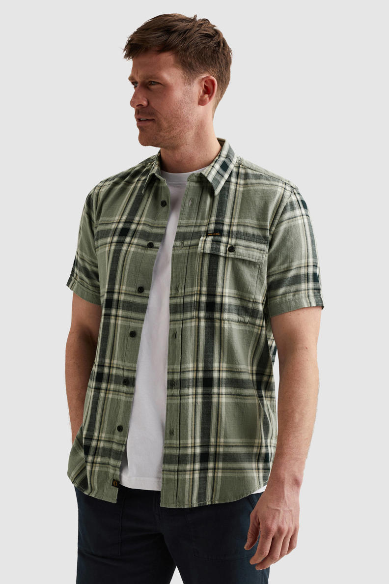 PME Legend regular geruit casual overhemd groen | wehkamp