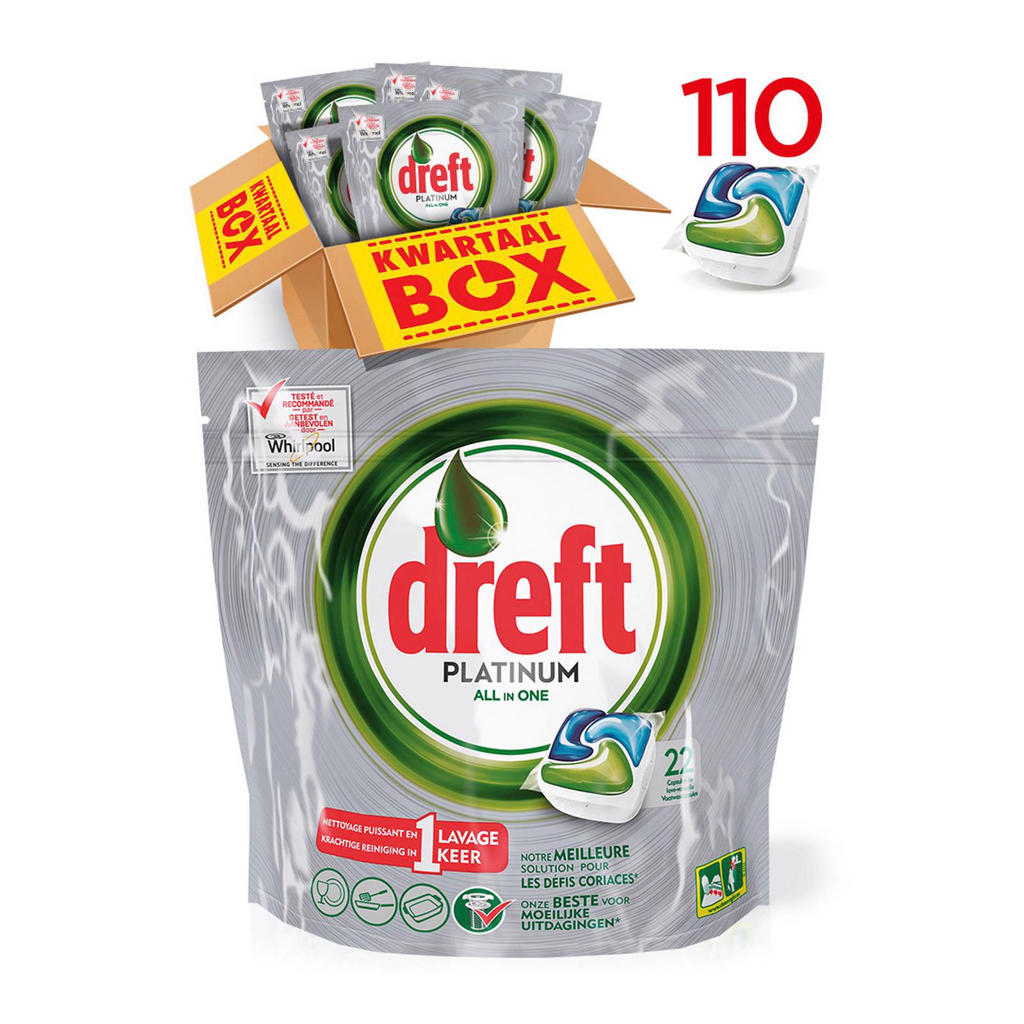 Dreft Platinum Regular vaatwastabletten - 110 stuks | wehkamp
