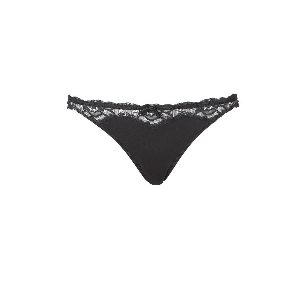 Hunkemöller string Secret Lace zwart | wehkamp