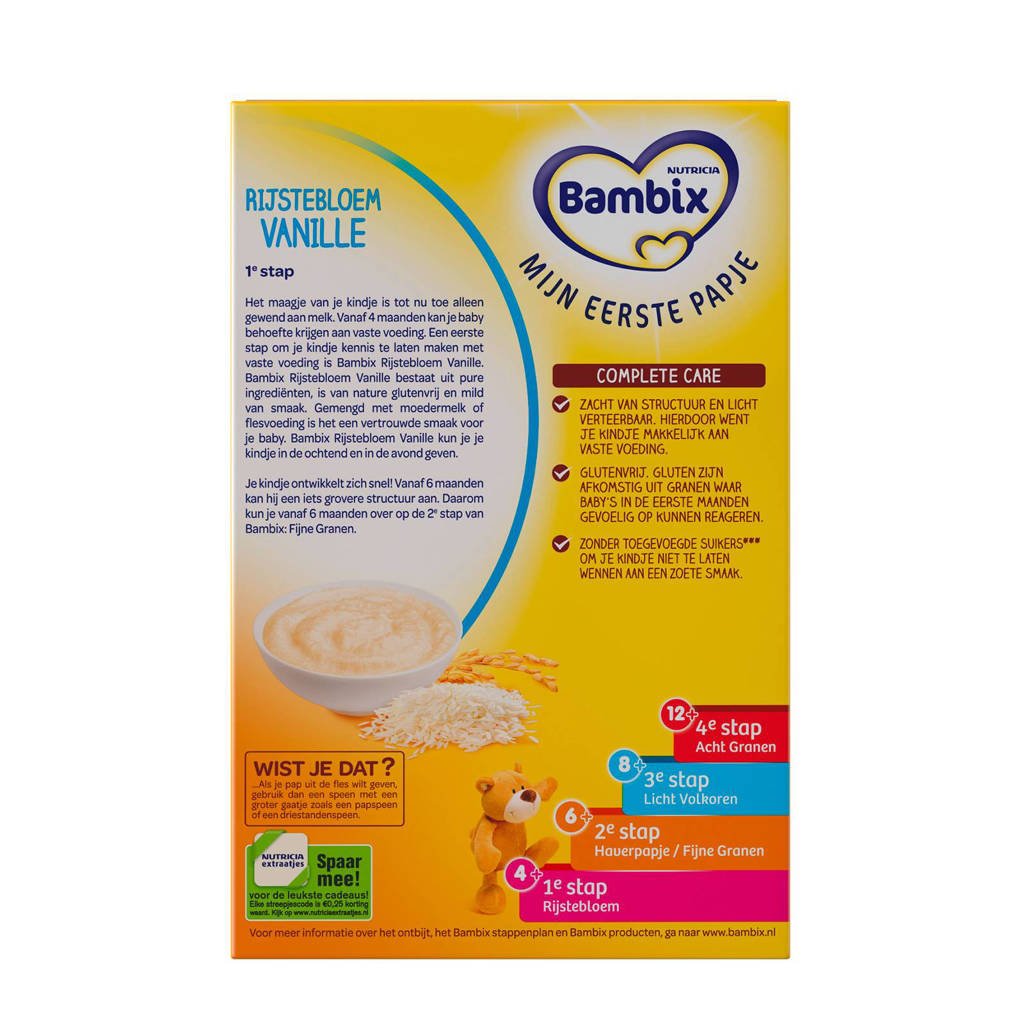 Bambix vanaf 4 maanden pakket - rijstebloem vanille 4+ en fijne granen ...
