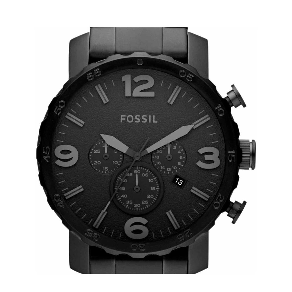 Fossil horloge JR1401 Nate zwart | wehkamp