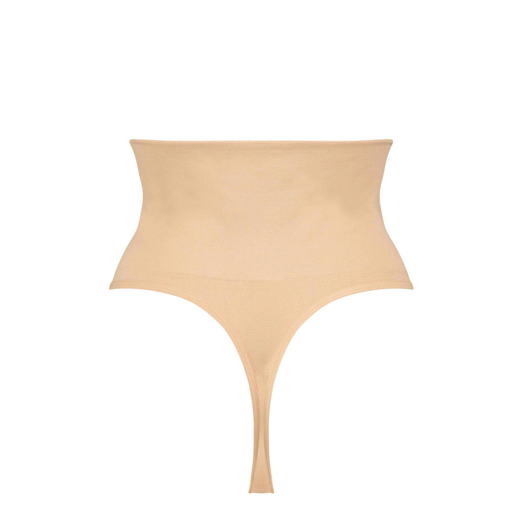 Hunkemöller high waist corrigerende string beige | wehkamp