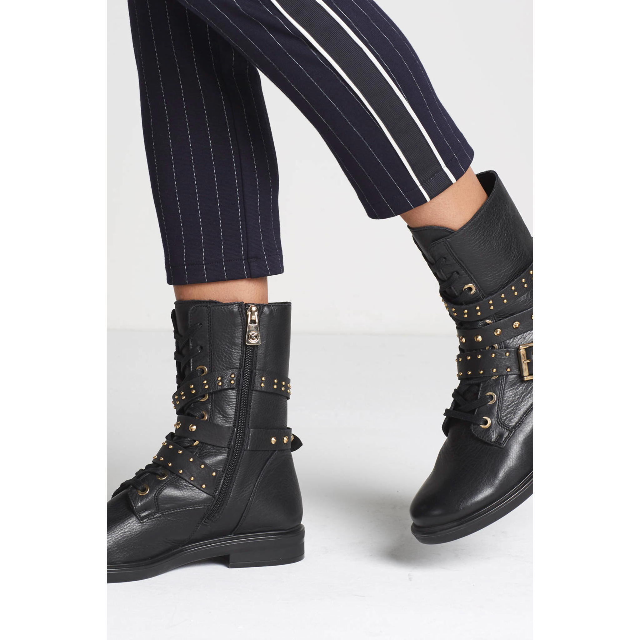 Sacha leren bikerboots | wehkamp