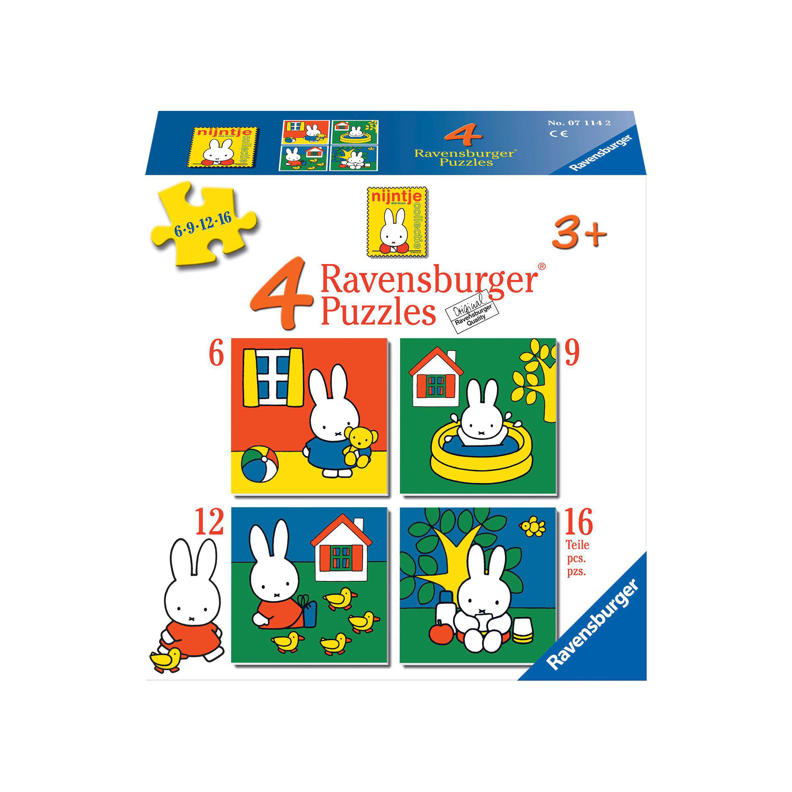 Ravensburger nijntje vier nijntje puzzels - 6, 9, 12, 16 stukjes ...