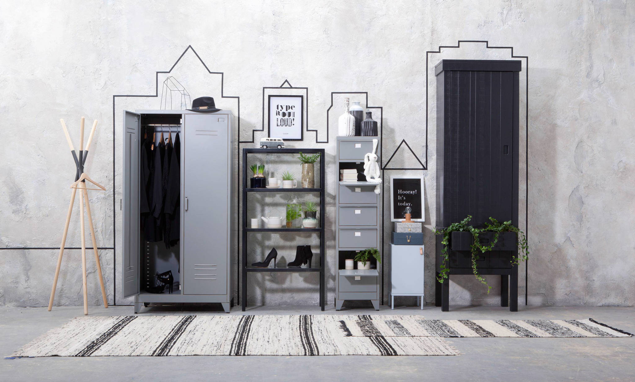 Woood Lockerkast grijs Max | wehkamp