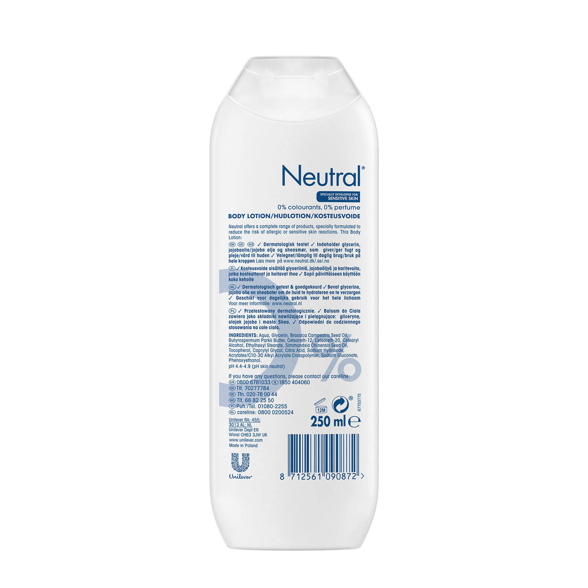 Neutral bodylotion - 250 ml - parfumvrij | wehkamp