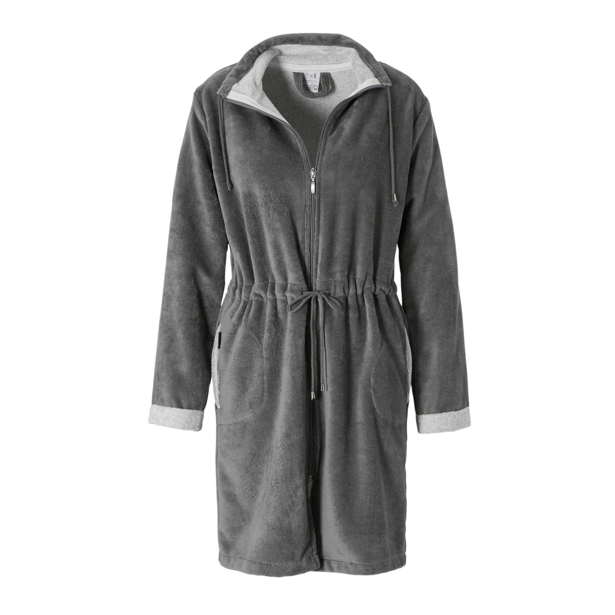 Vandyck fleece badjas Chicago met ritssluiting grijs | wehkamp