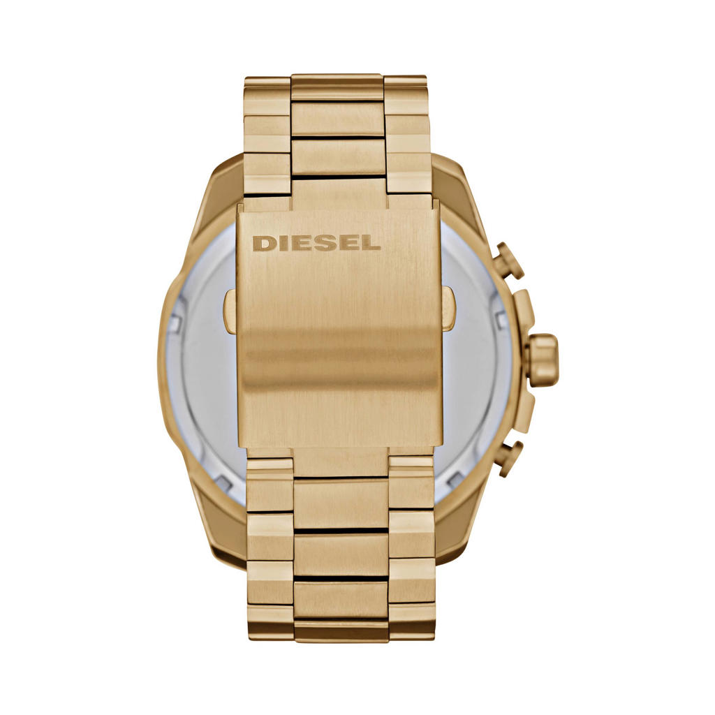Diesel horloge DZ4360 Mega Chief goudkleurig | wehkamp